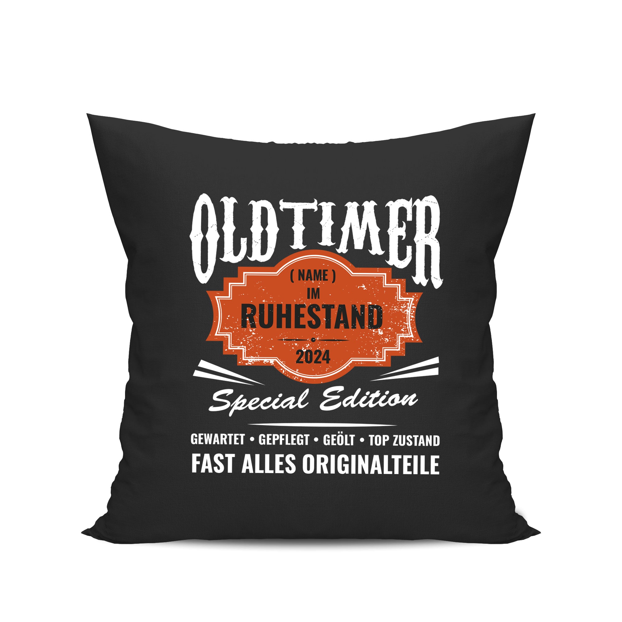 Ruhestand Kissen - Oldtimer - Name - im Ruhestand - Geschenk zur Rente ...